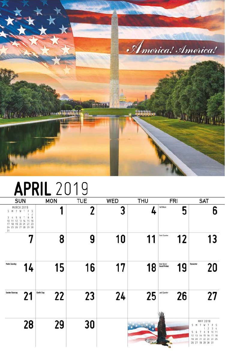 America The Beautiful Wall Calendar - April
